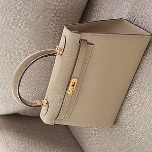 Bags | Taupe Brown Top Handle Handbag | Poshmark